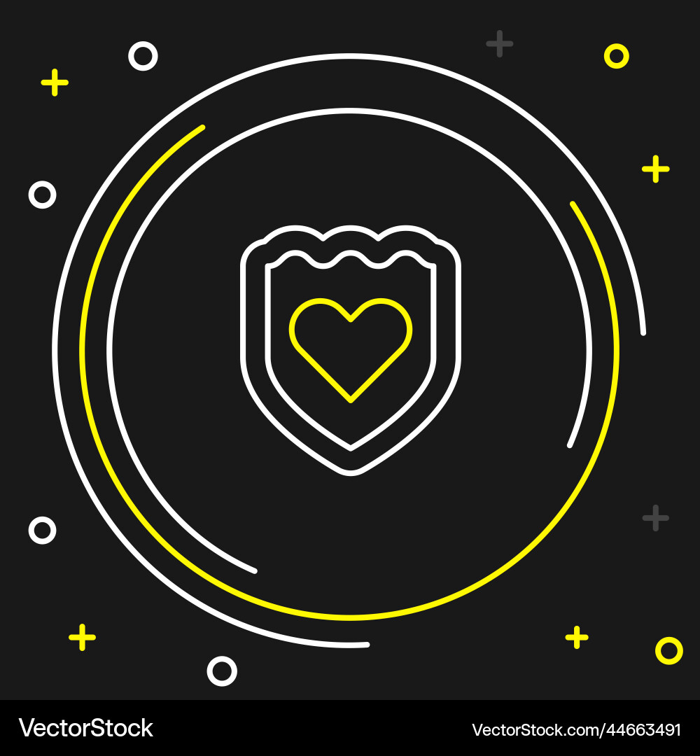 Line immune system icon isolated on black Vector Image