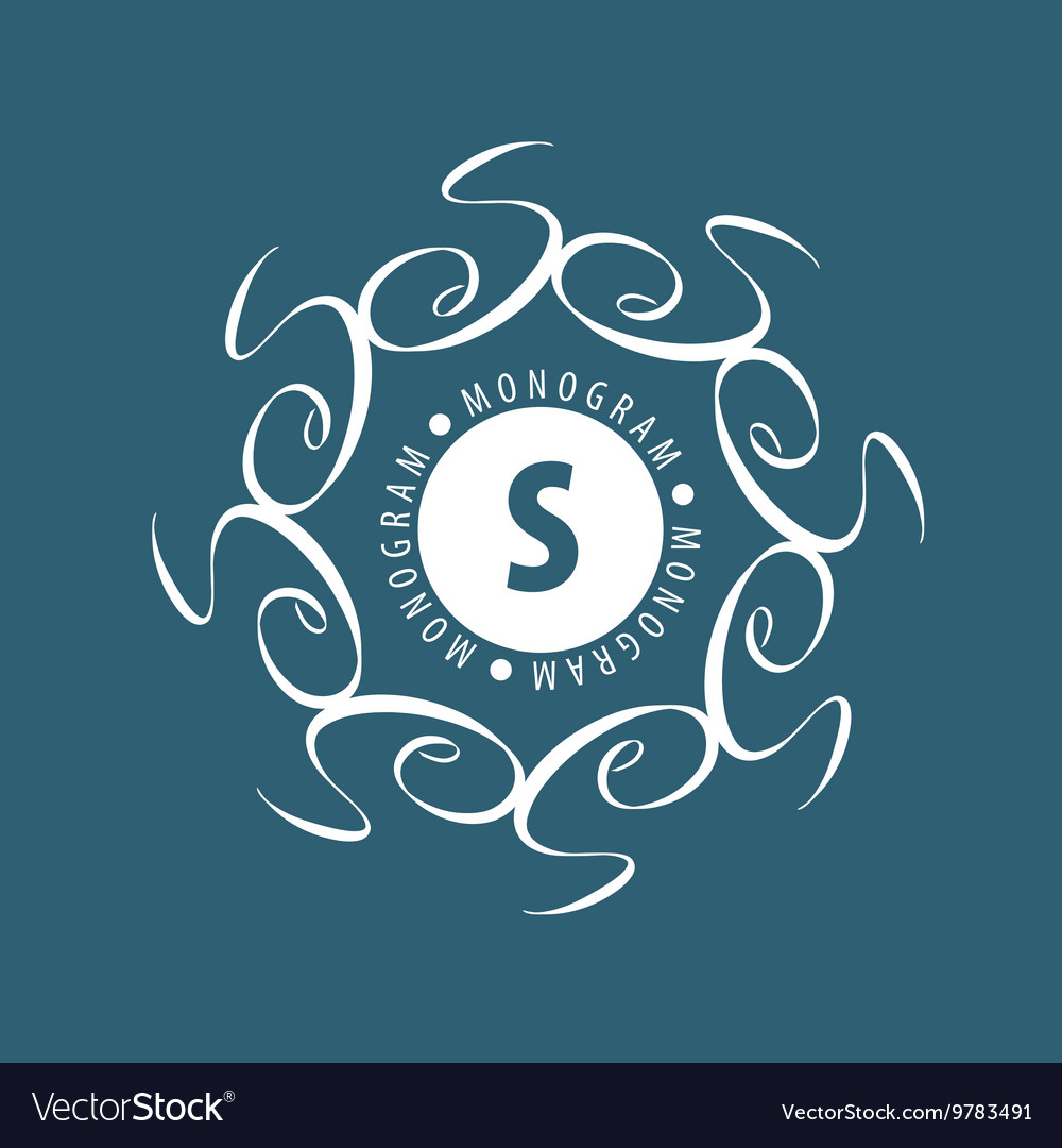 Monogram in frame Royalty Free Vector Image - VectorStock