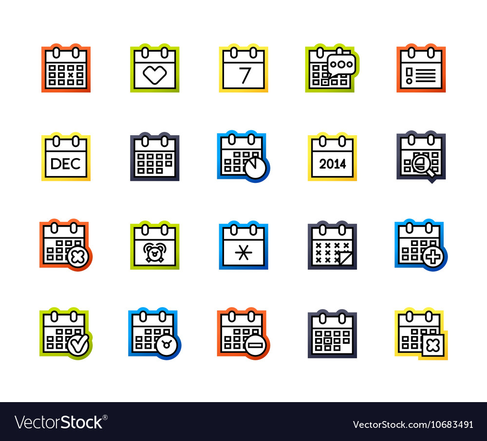 Outline icons thin flat design modern line stroke Vector Image