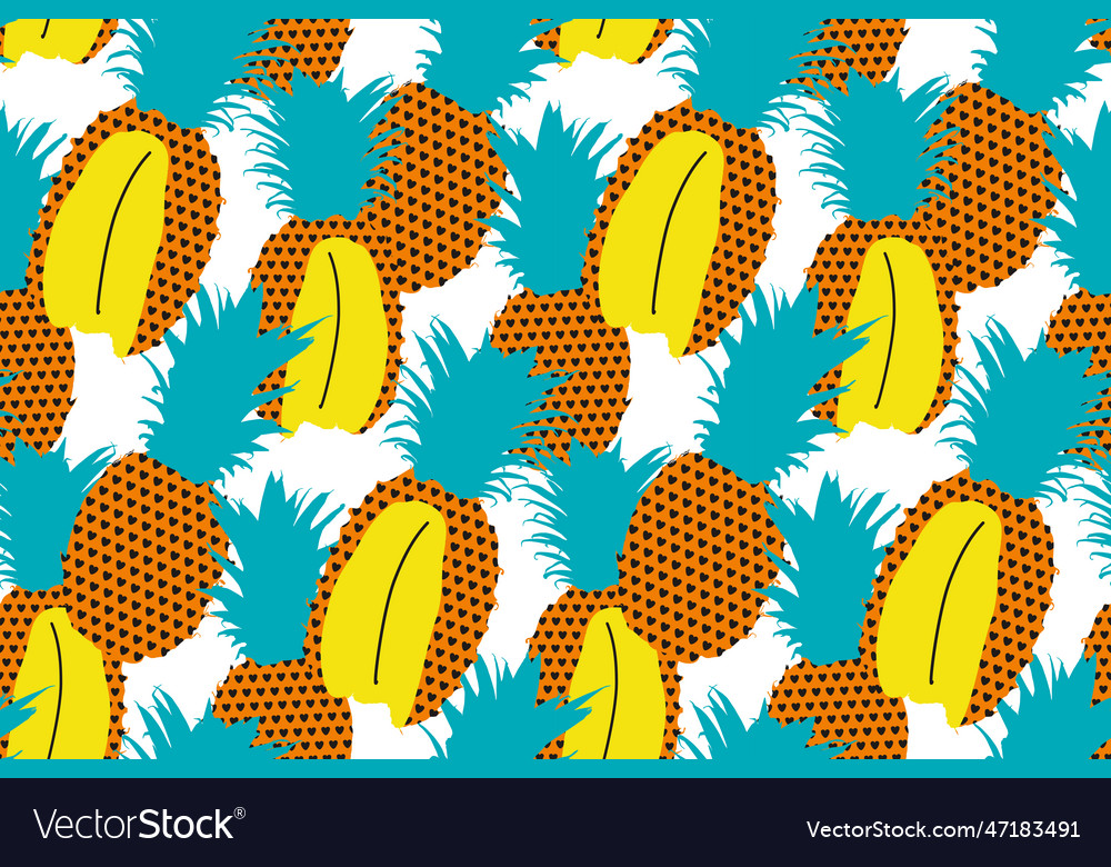 Pineapple seamless abstract pattern Royalty Free Vector