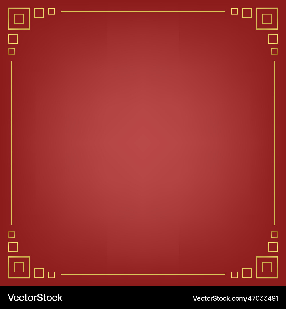 Red background and golden border with space lunar Vector Image