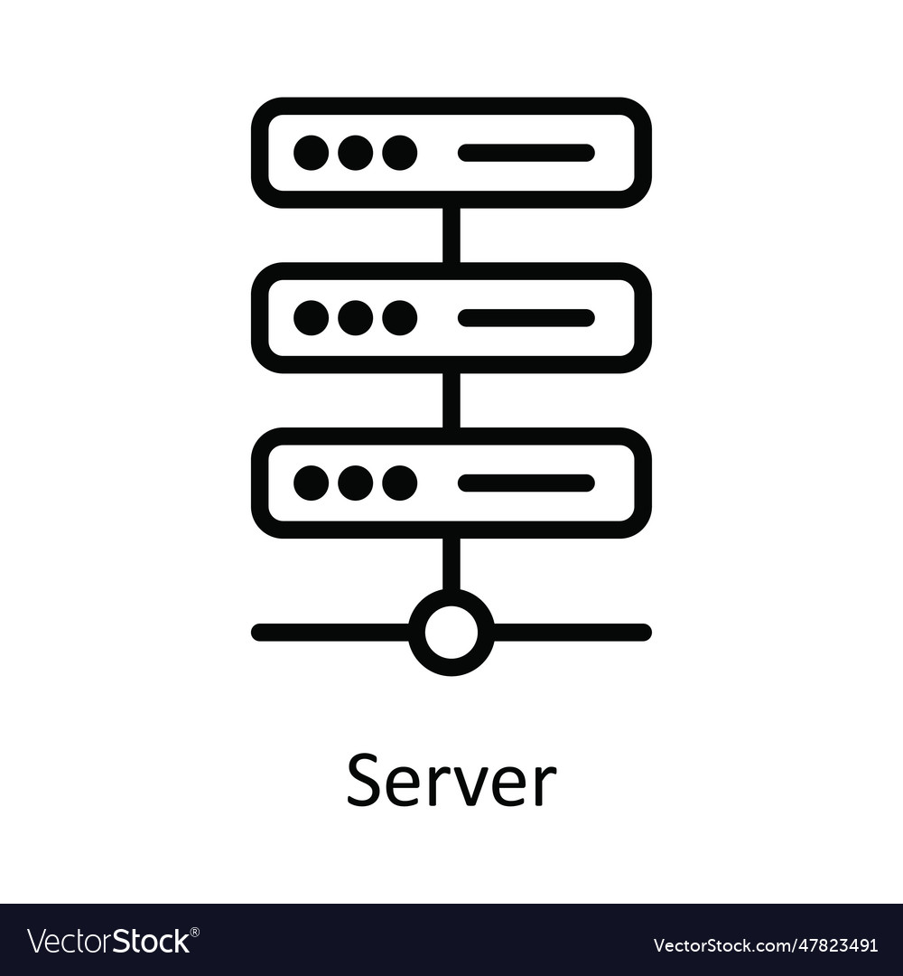 Server outline icon design c Royalty Free Vector Image