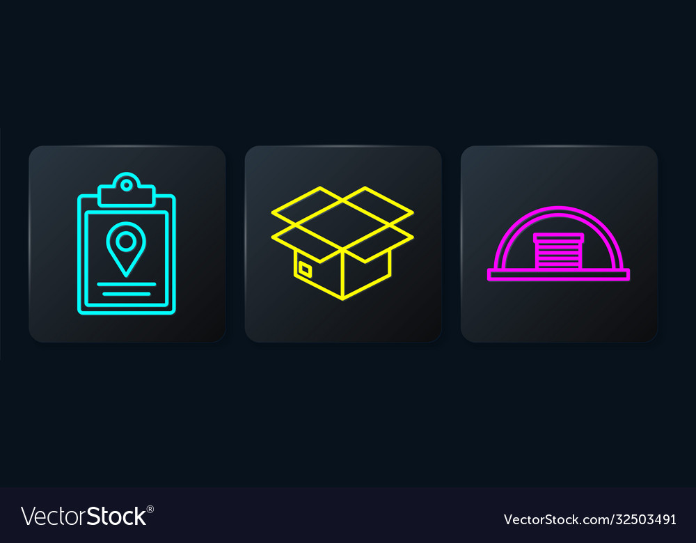 Set line document tracking marker system hangar Vector Image