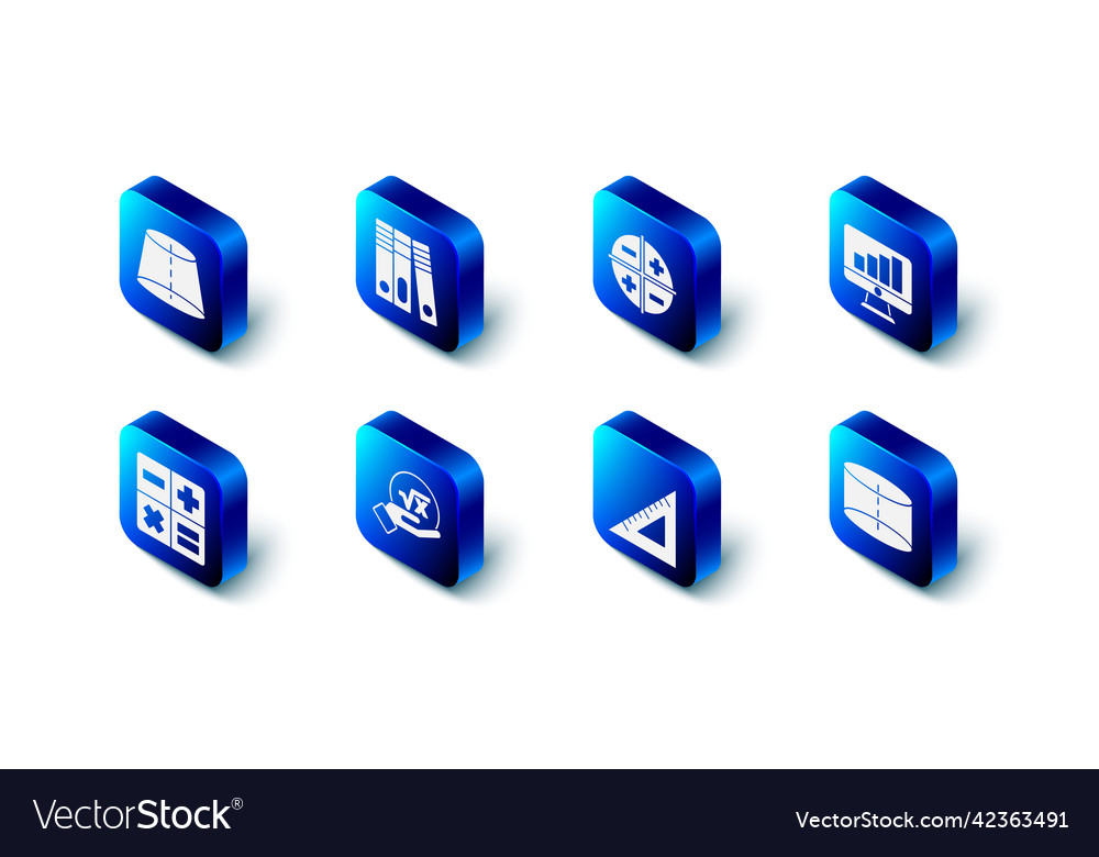 Set Office Folders Xyz Coordinate System Vector Image
