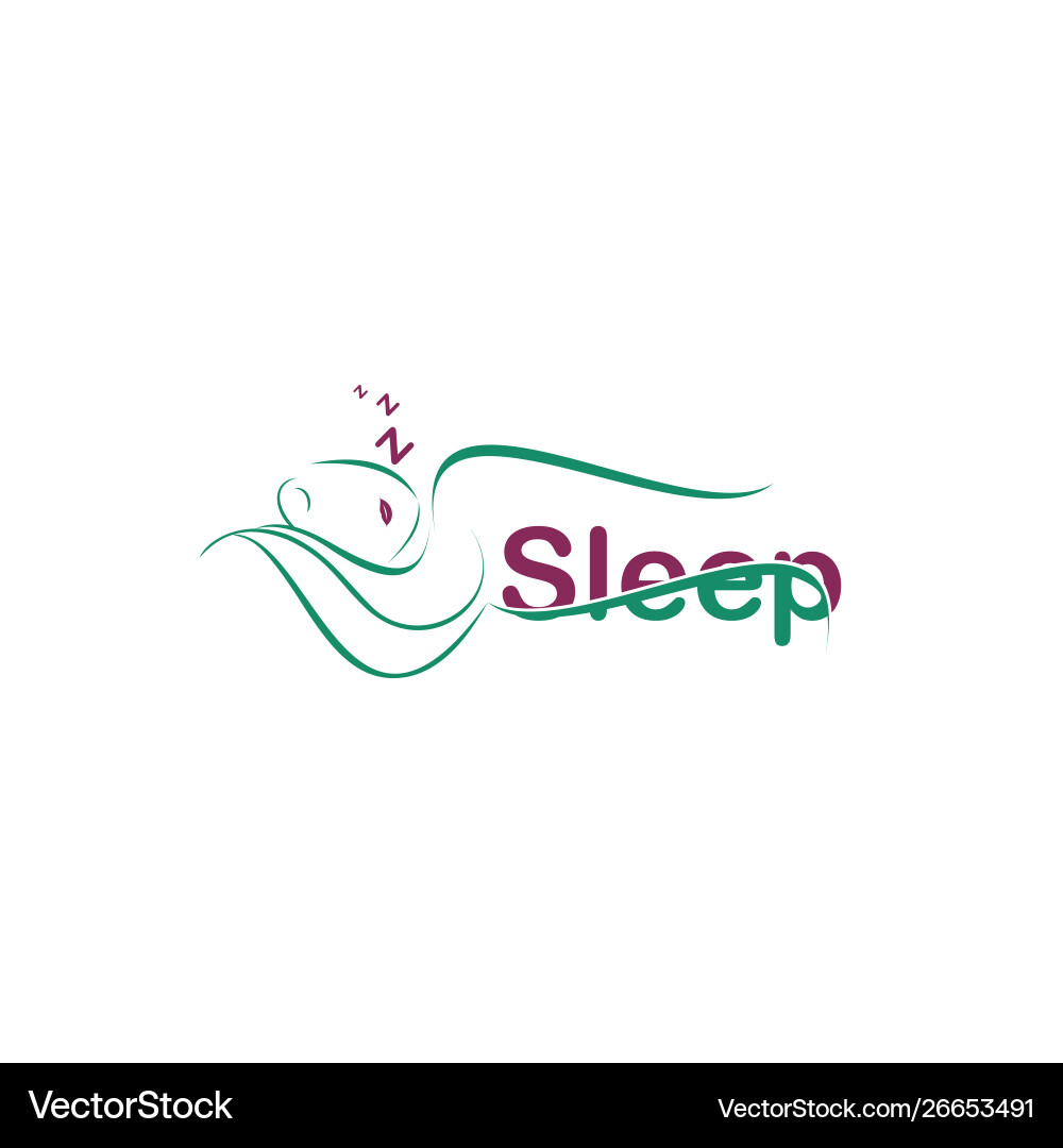 Sleep beauty care logo design Royalty Free Vector Image