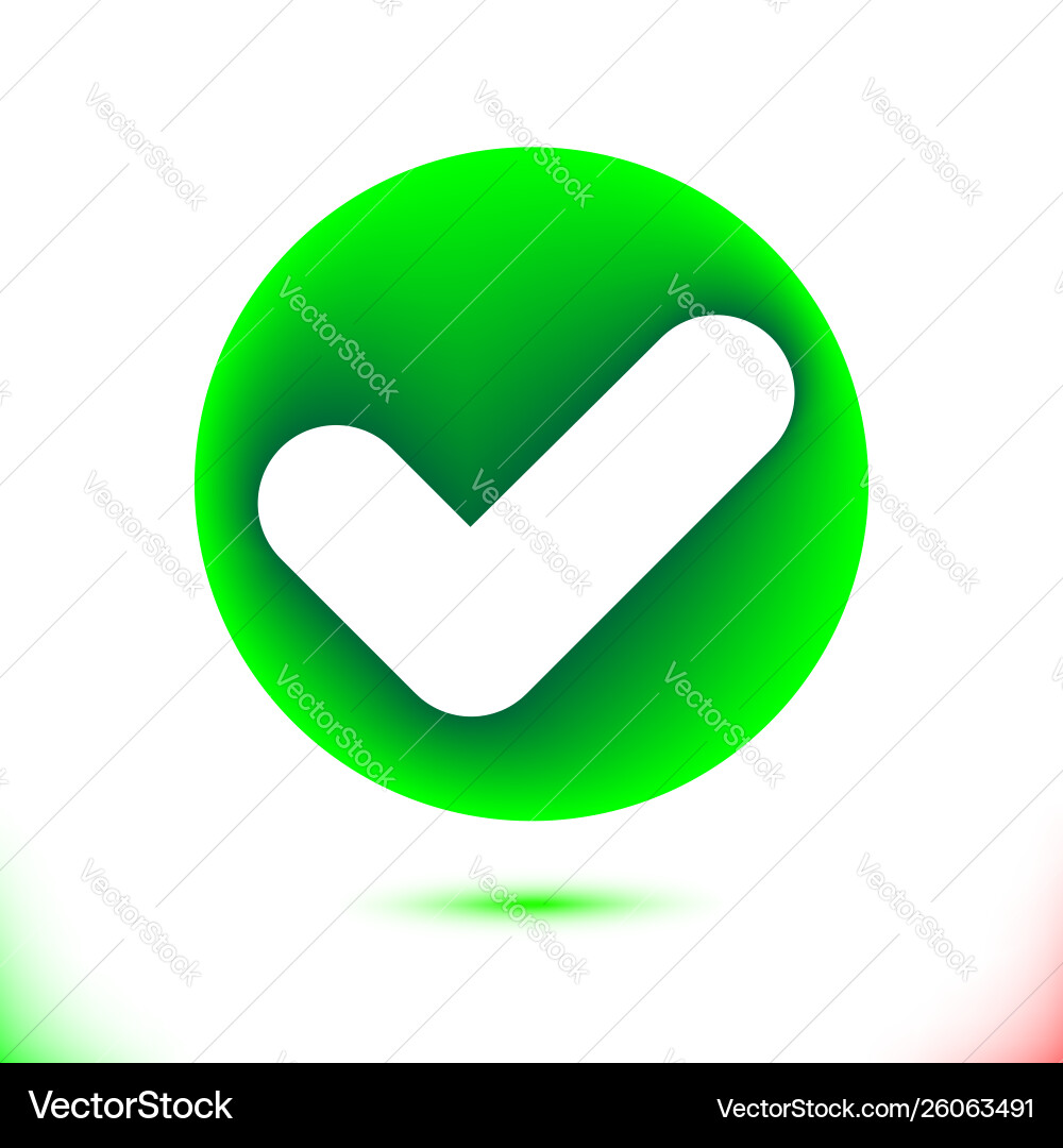 White checkmark confirm icon in green circle Vector Image