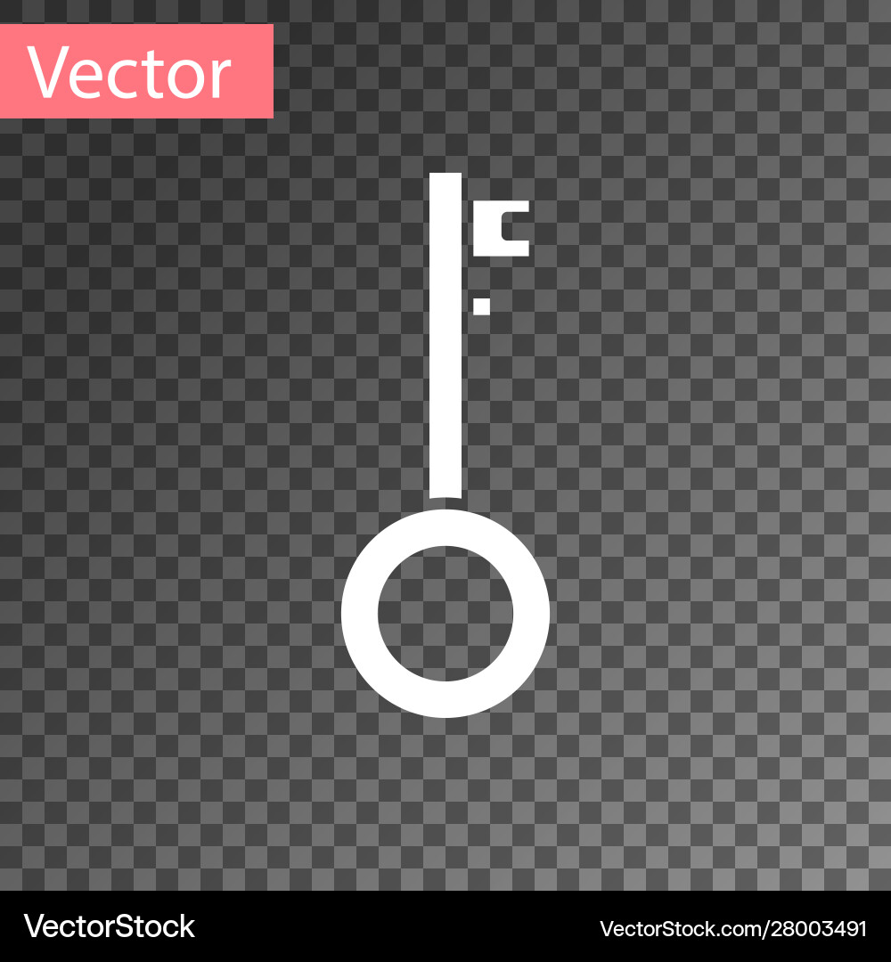 White pirate key icon isolated on transparent Vector Image