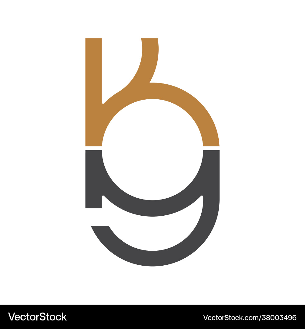 Alphabet initials logo kg gk k and g Royalty Free Vector