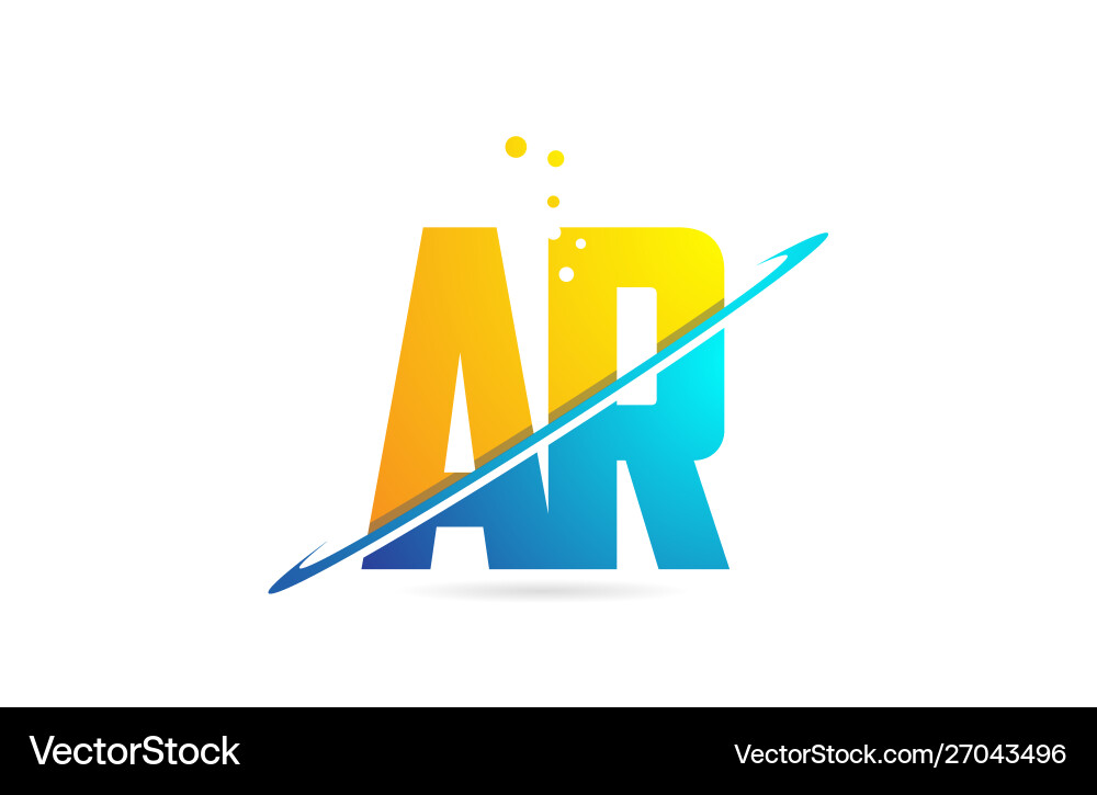 Alphabet letter ar a r combination for logo Vector Image