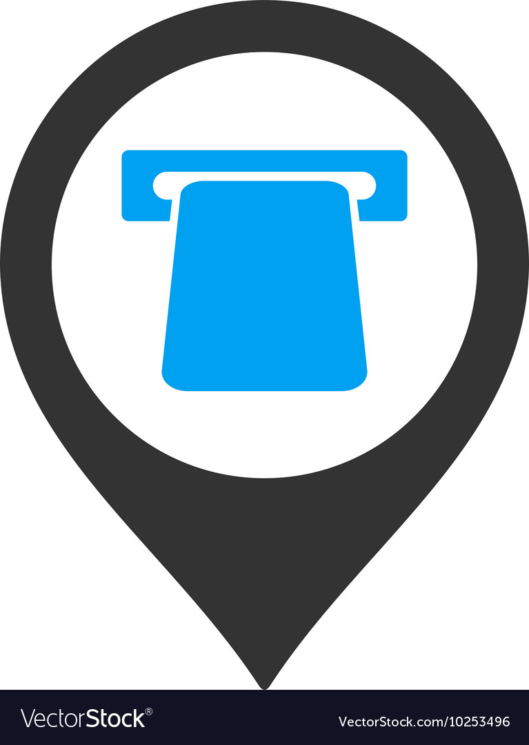 Atm map pointer flat icon Royalty Free Vector Image
