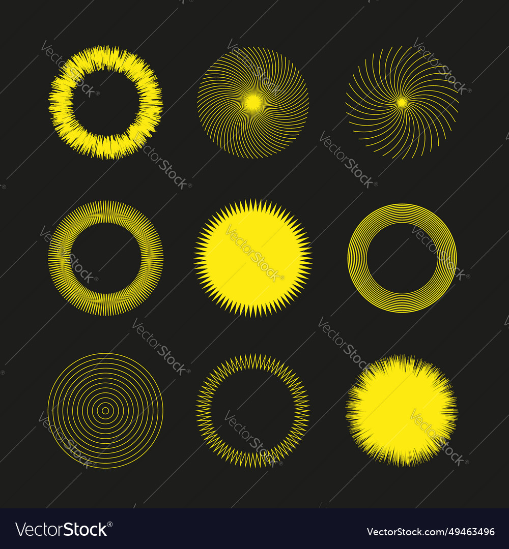 Basic shape elements with sharp and rounded edges Vector Image