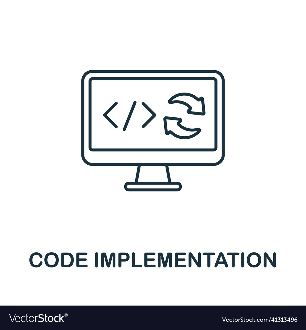 Code implementation icon line element from Vector Image