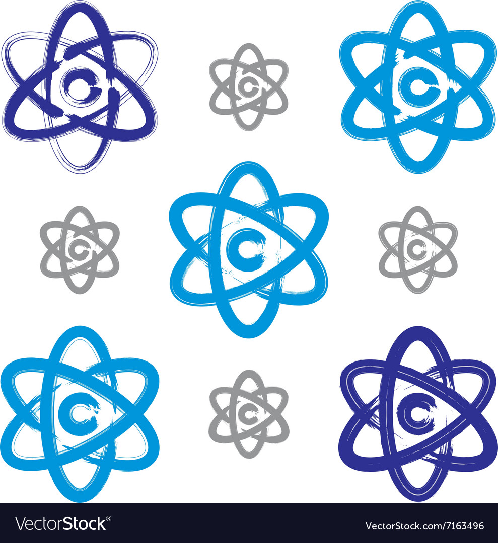Collection hand-painted simple molecule model Vector Image