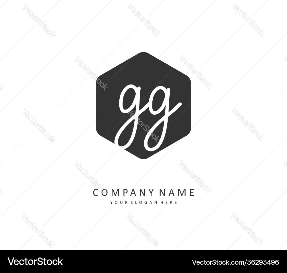 Gg initial letter handwriting and signature logo Vector Image