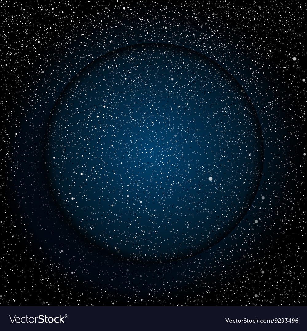 Glass circle starry night sky eps 10 Royalty Free Vector
