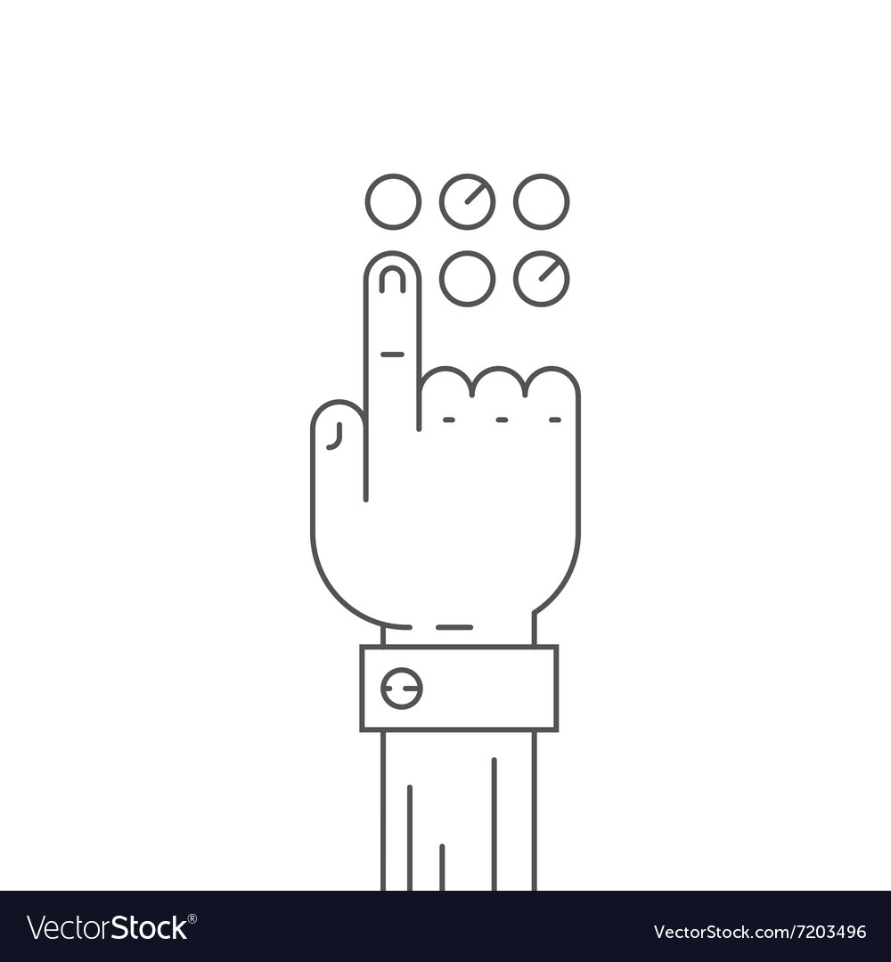 Hand and button Royalty Free Vector Image - VectorStock