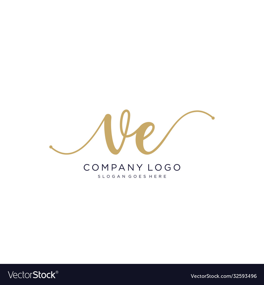 Initial handwriting logo design Royalty Free Vector Image