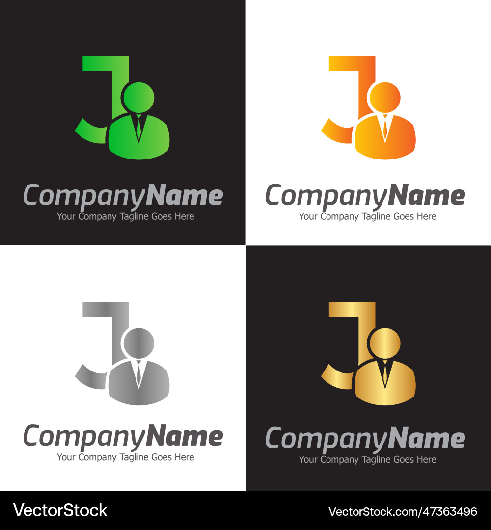 Letter j logo template colorful j Royalty Free Vector Image