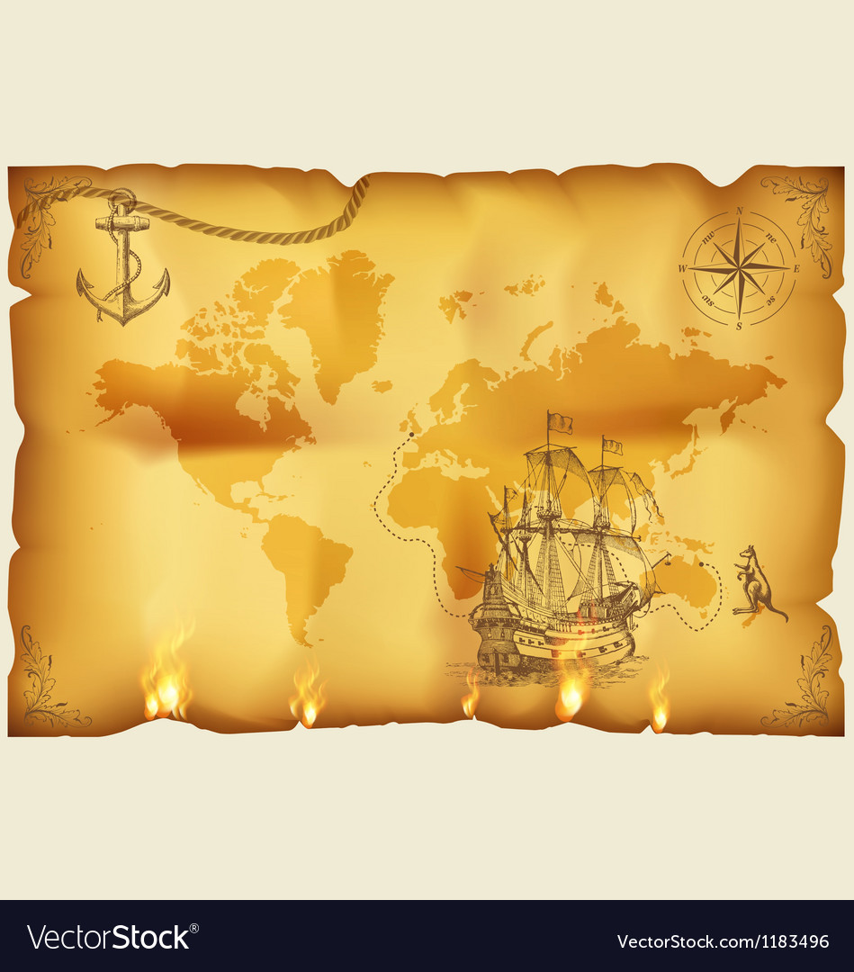 Old map Royalty Free Vector Image - VectorStock
