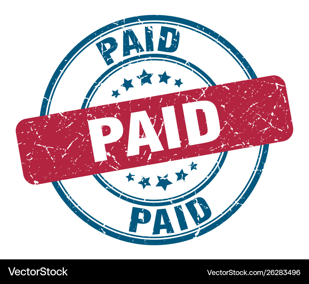 Paid stamp round grunge sign Royalty Free Vector Image