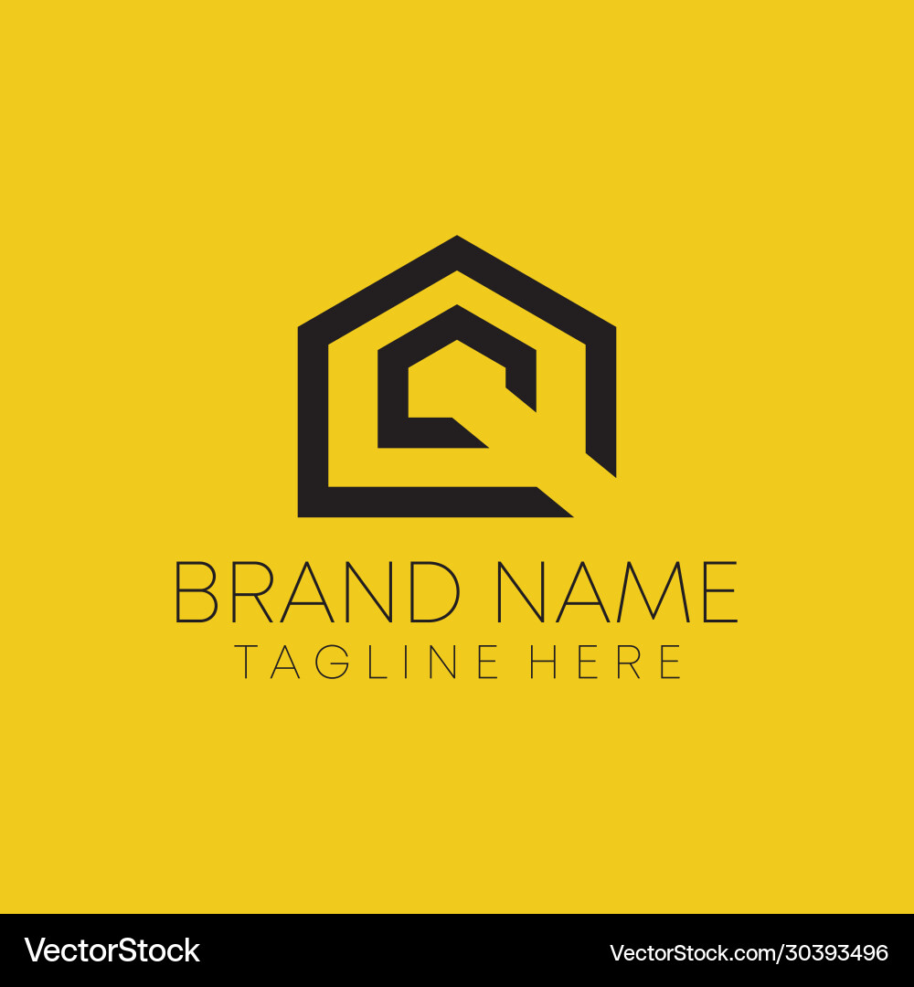 Q letter real estate logo design Royalty Free Vector Image