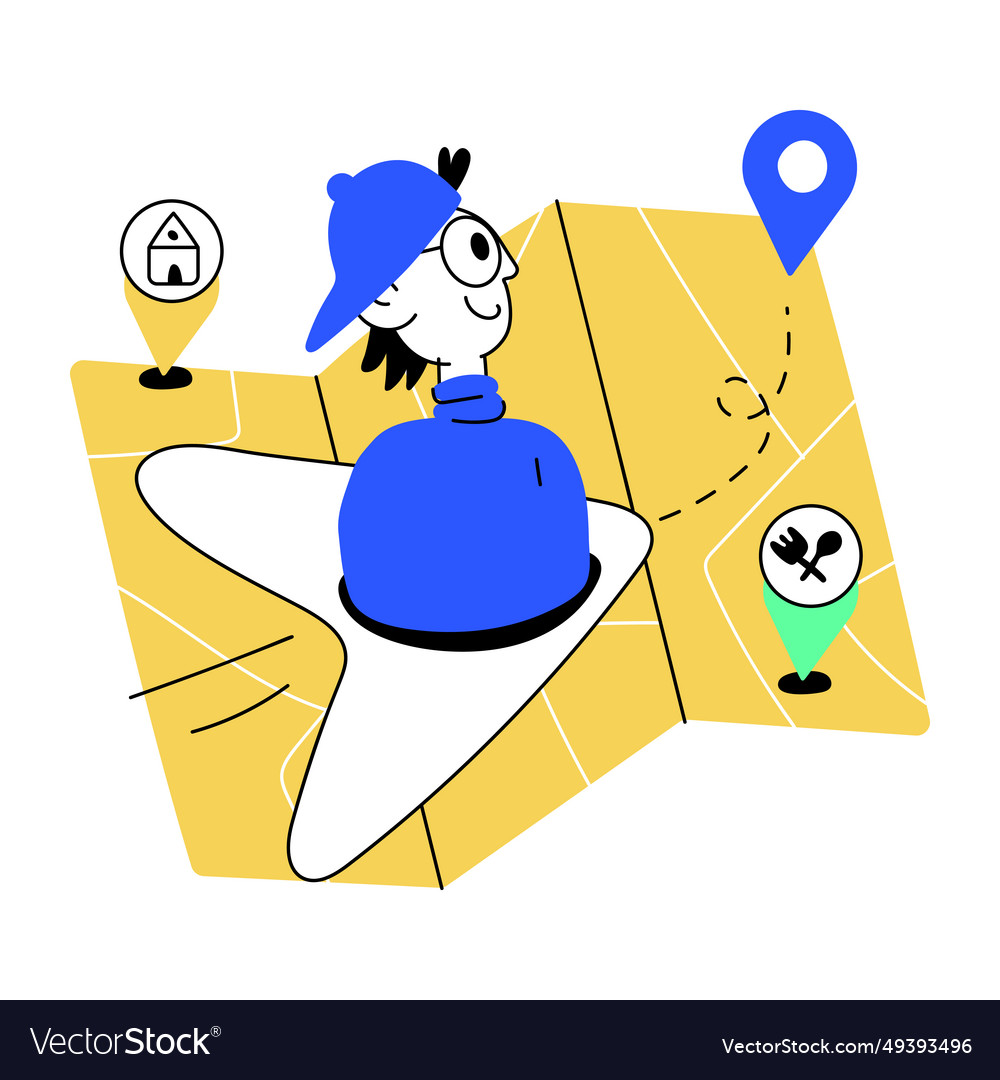 Route navigation Royalty Free Vector Image - VectorStock