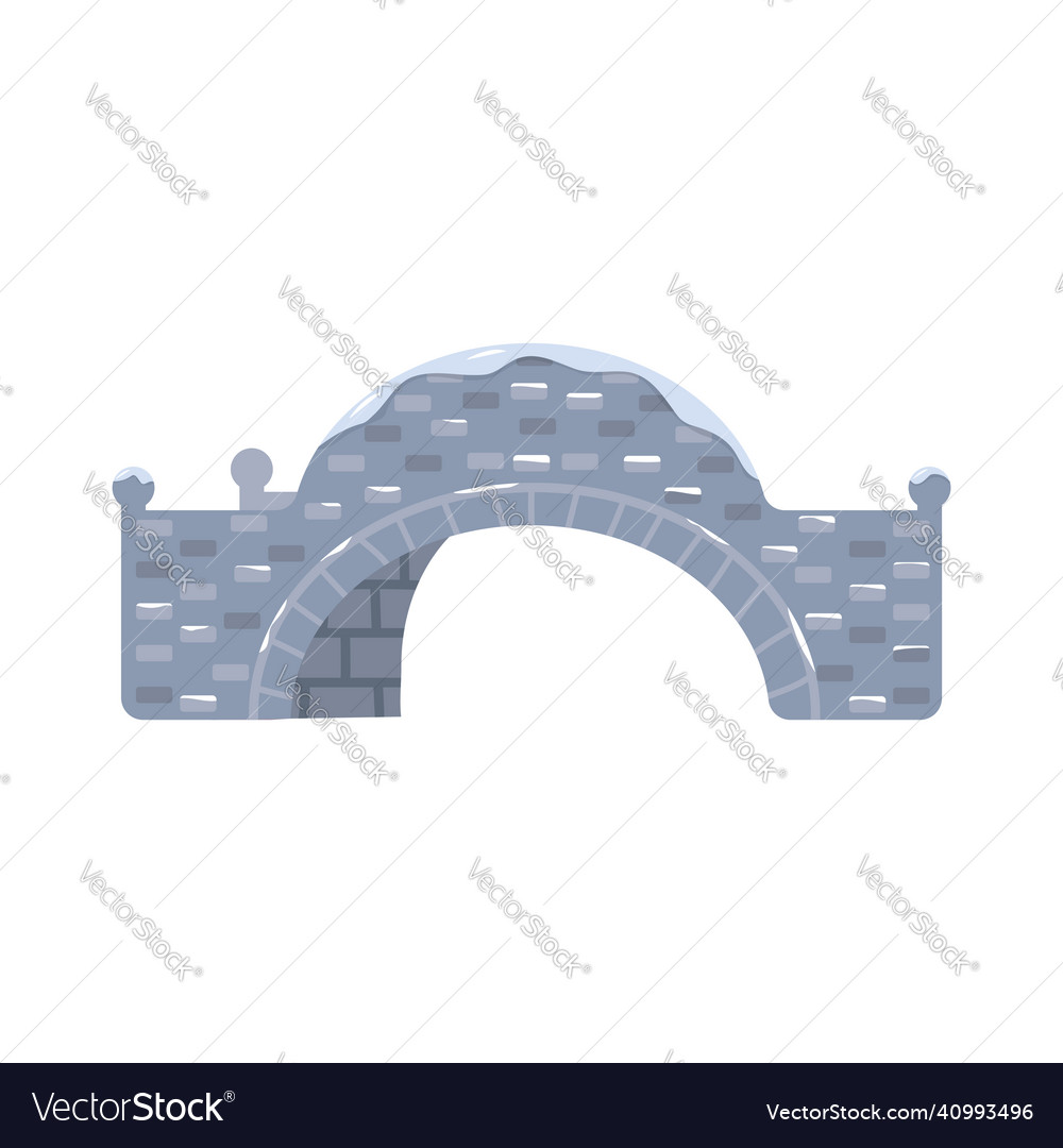 Small stone bridge flat Royalty Free Vector Image
