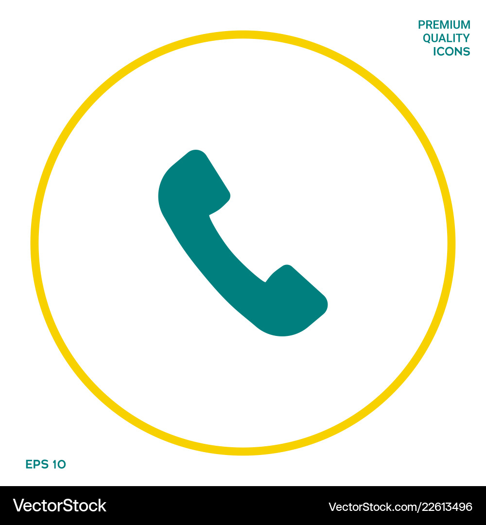 Telephone handset symbol receiver icon Royalty Free Vector