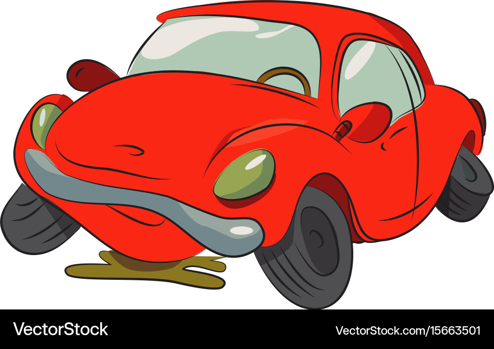 Cartoon image broken down car cartoon Royalty Free Vector