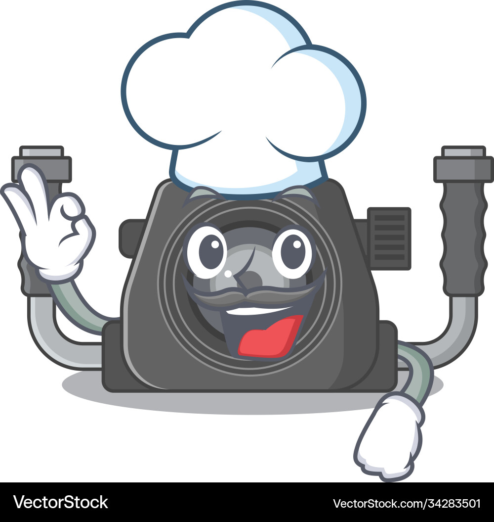 Cute underwater camera cartoon character wearing Vector Image