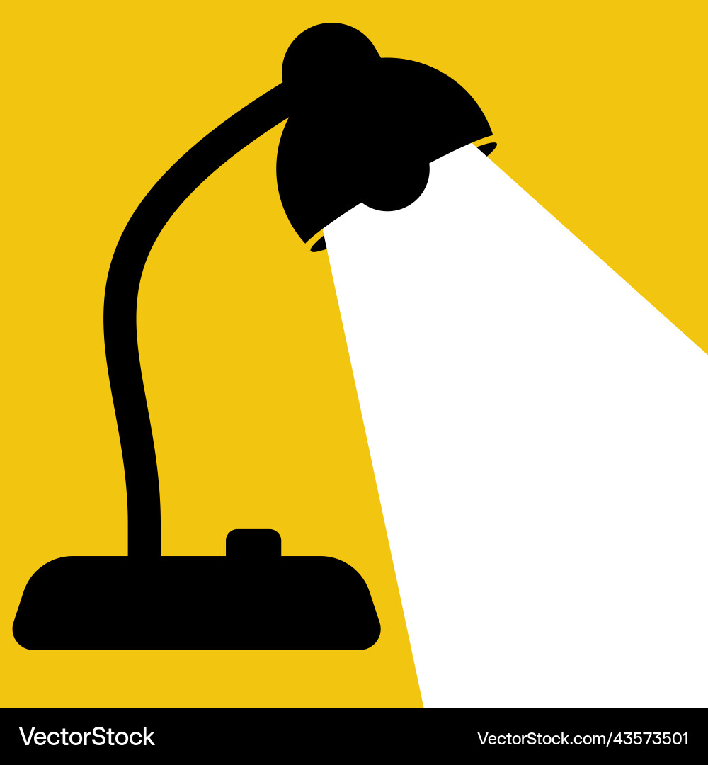 Desk lamp flat icon office lamp desktop electric Vector Image