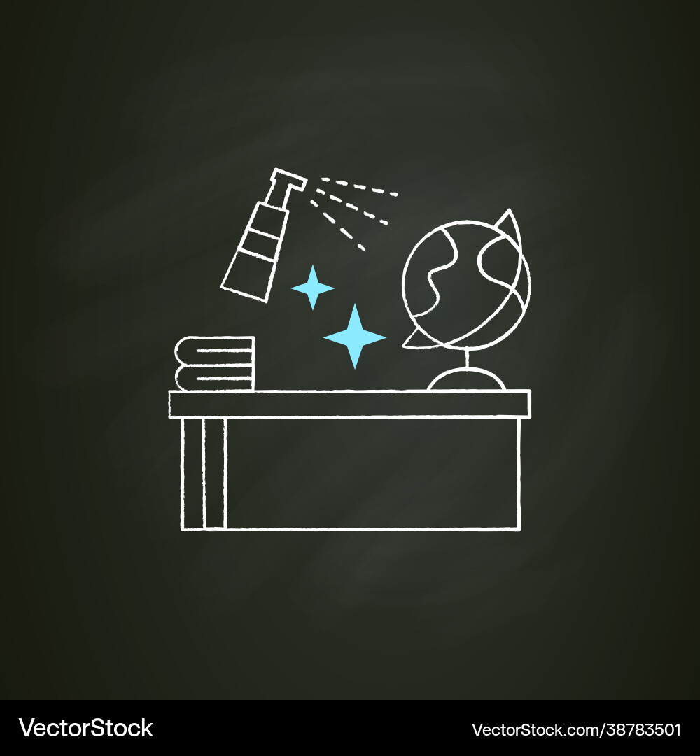 Disinfection in school chalk icon Royalty Free Vector Image