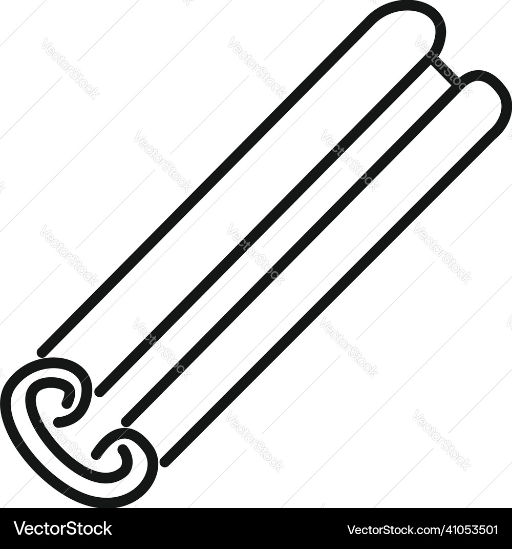 Food cinnamon icon outline spice stick Royalty Free Vector
