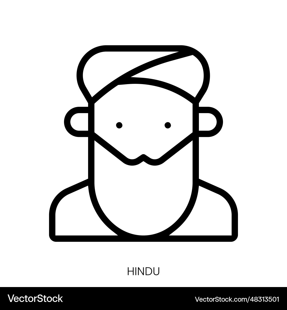 Hindu icon line art style design isolated Vector Image