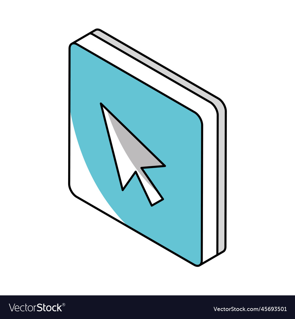 Isometric click button Royalty Free Vector Image
