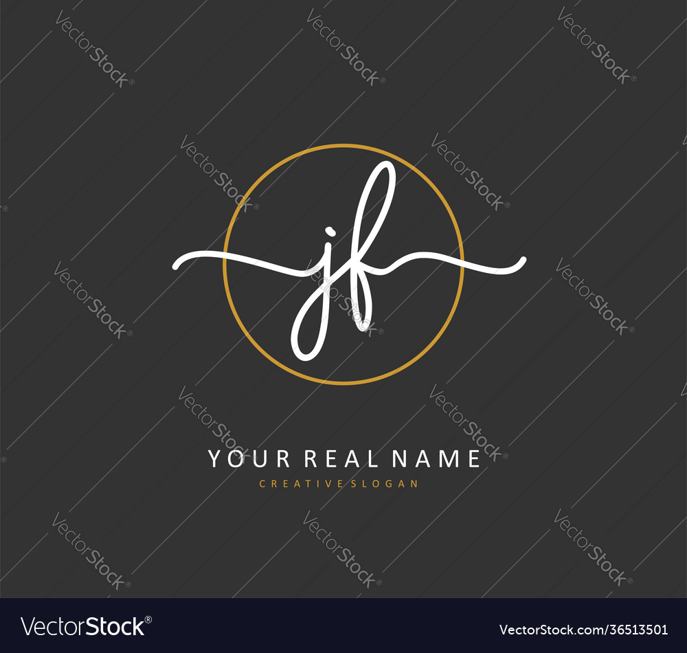 Jf initial letter handwriting and signature logo Vector Image