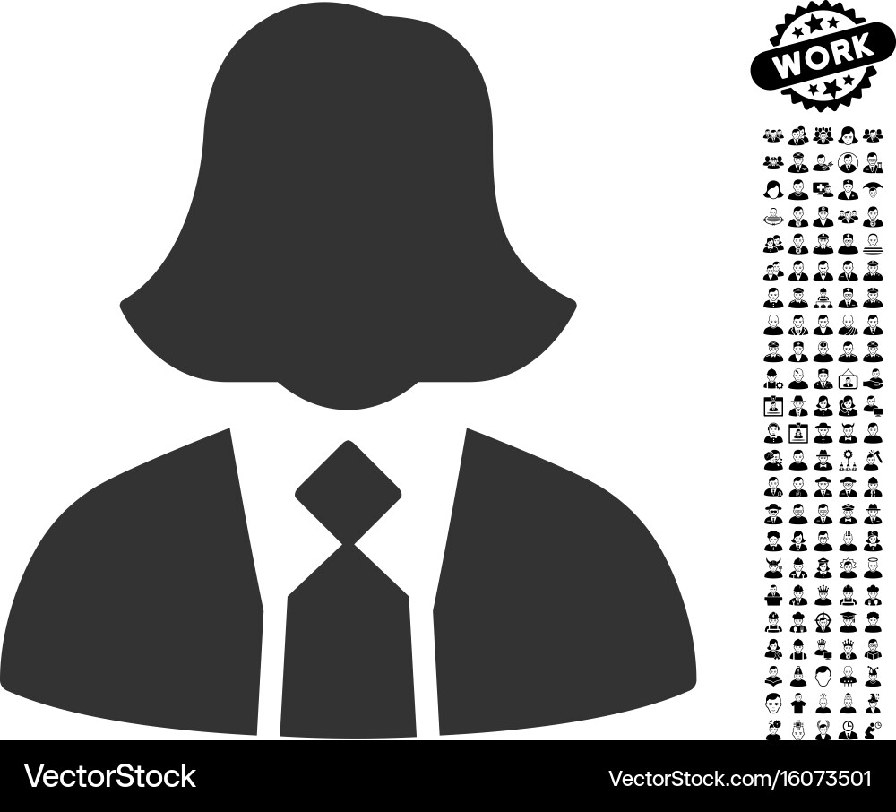 Lady manager icon with job bonus Royalty Free Vector Image