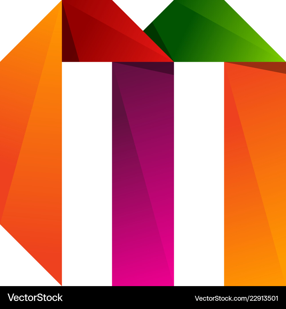 M ribbon letter logo icon design Royalty Free Vector Image