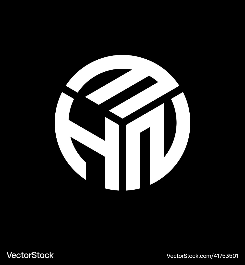 Mhn letter logo design on black background Vector Image