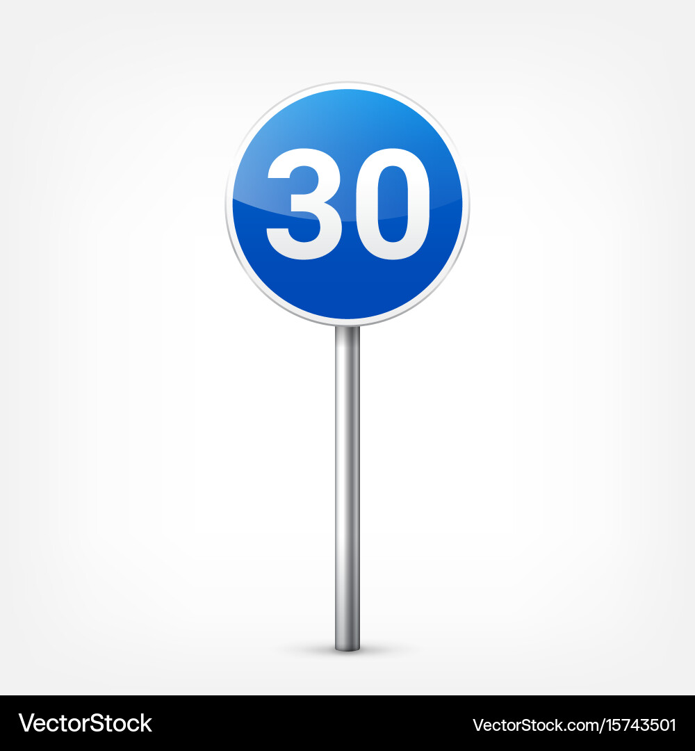 Road blue signs collection isolated on white Vector Image