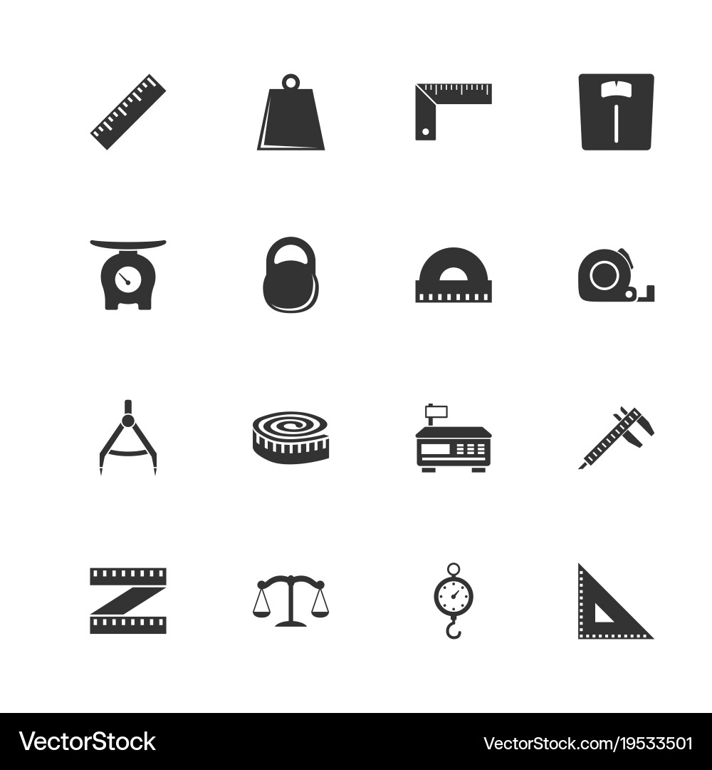 Scales rulers - flat icons Royalty Free Vector Image
