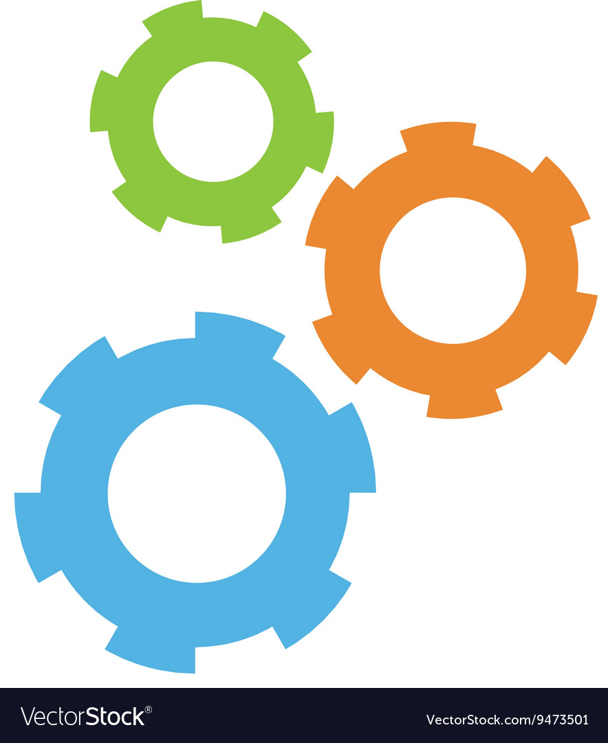 Three gears icon Royalty Free Vector Image - VectorStock