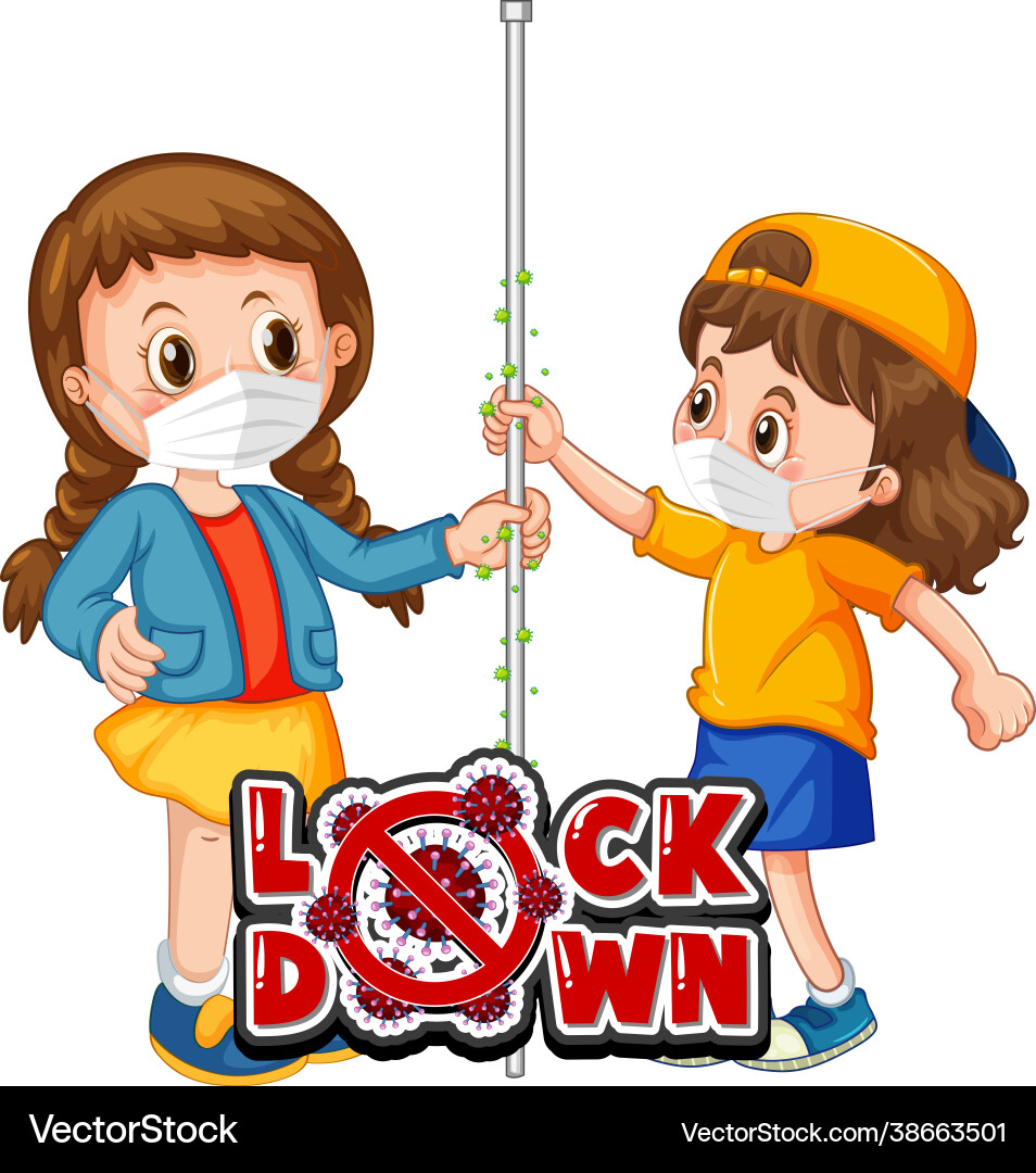 Two kids cartoon character do not keep social Vector Image
