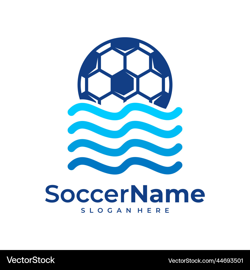 Wave soccer logo template football Royalty Free Vector Image