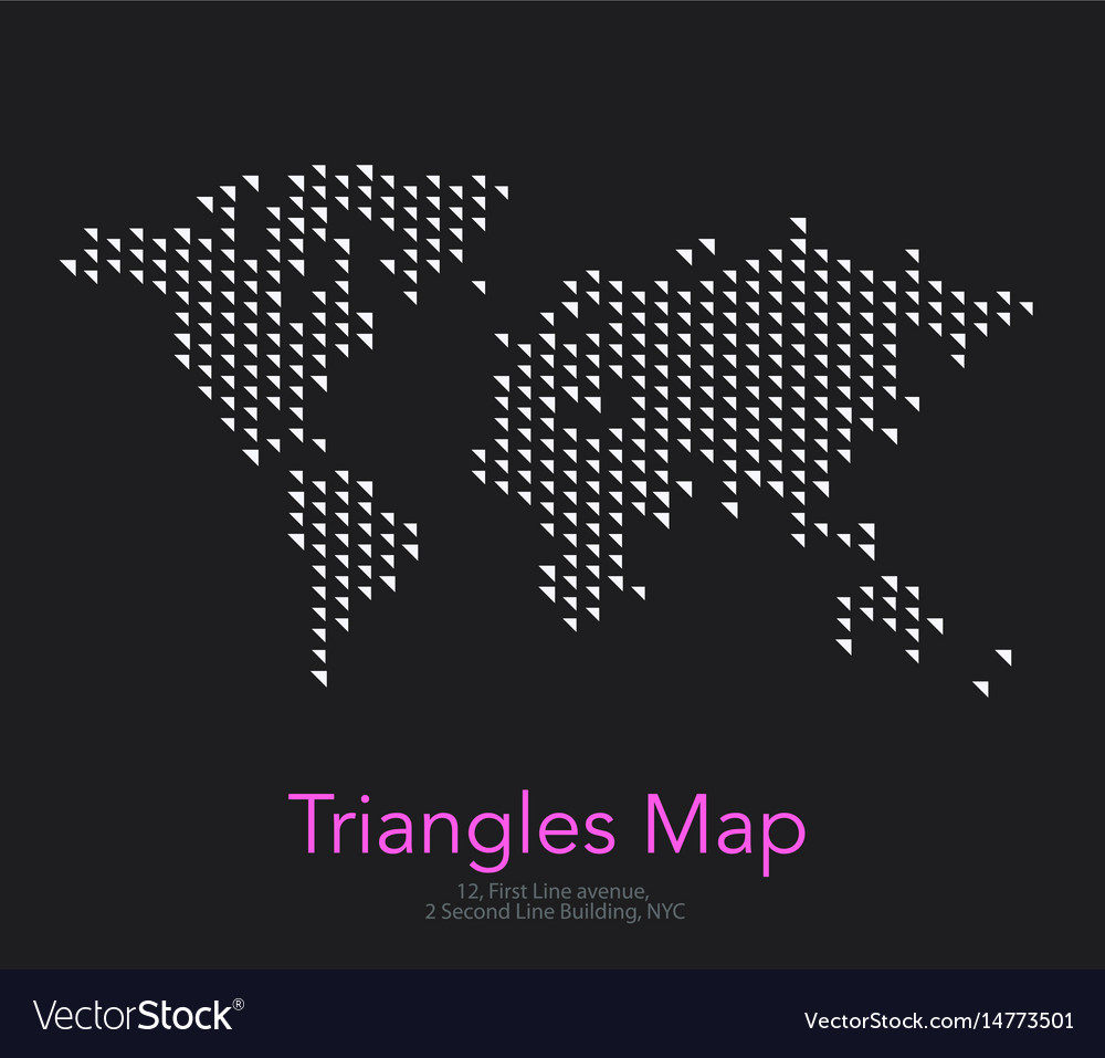 World map with triangles for business Royalty Free Vector