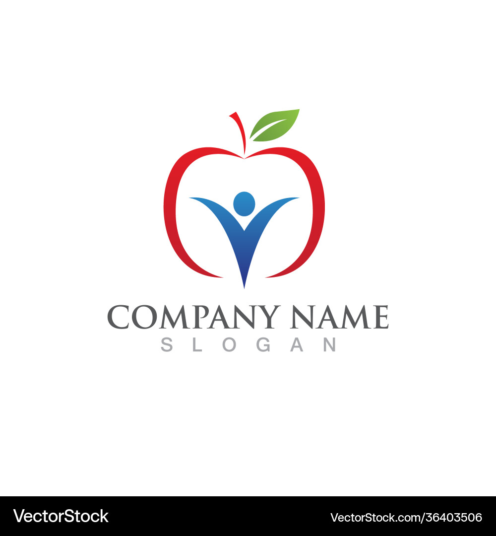 Apple people health logo Royalty Free Vector Image