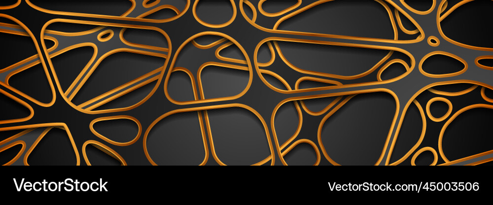 Black and bronze luxury abstract papercut Vector Image