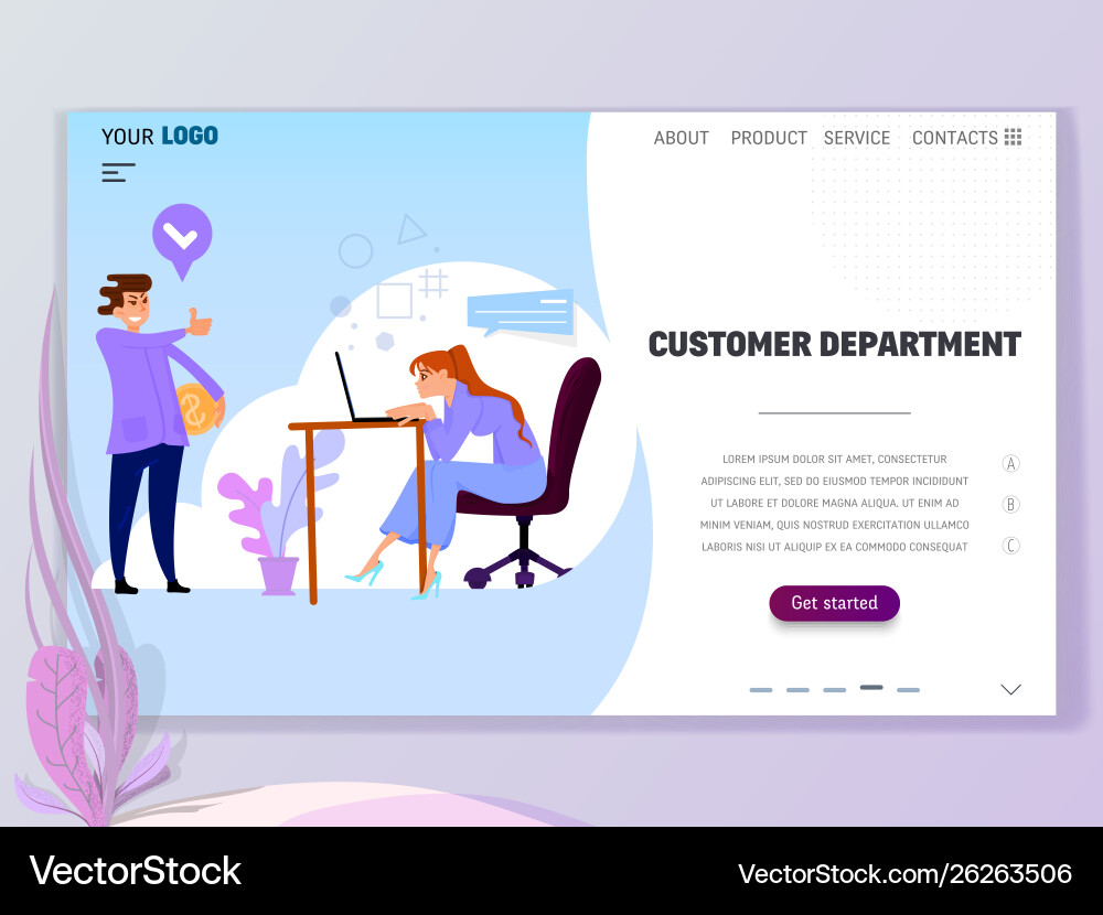 Concept customer service department for website Vector Image