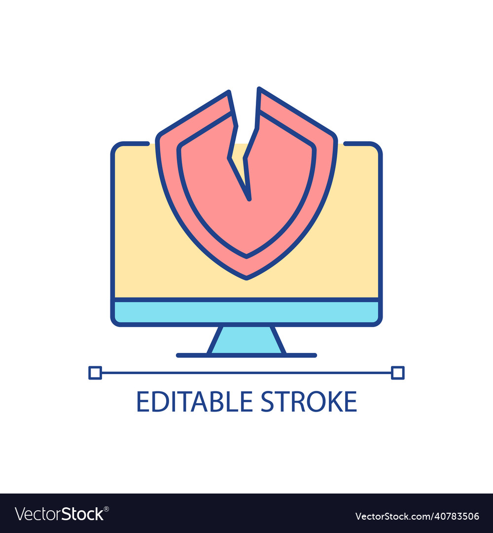 Cybersecurity vulnerability rgb color icon Vector Image Cybersecurity vulnerability rgb color icon Vector Image