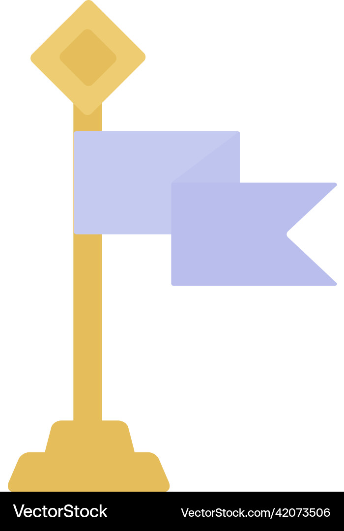 Flag stick icon isolated flat pointer Royalty Free Vector